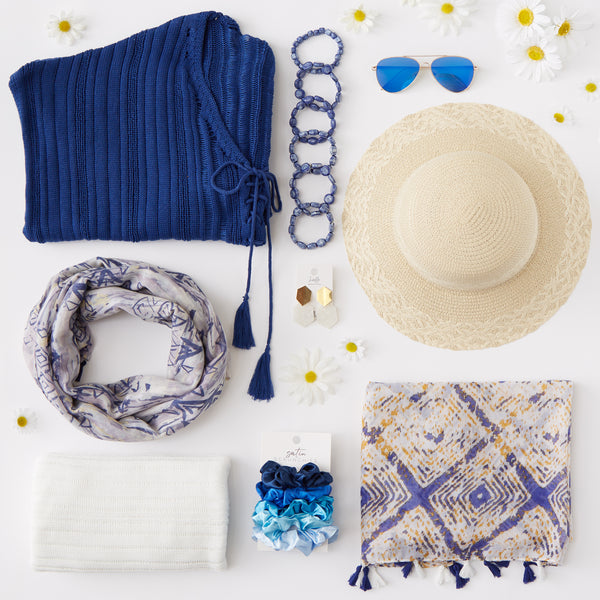 Abstract Print Scarf - Blue – Hadley Wren Wholesale